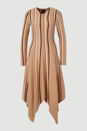 Karen Millen Asymmetric Hem Knit Midi Dress