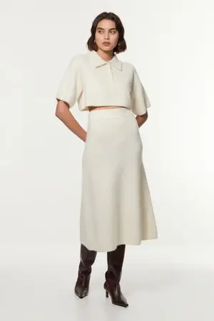 Karen Millen Full Knit Alpaca Wool Skirt