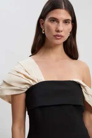 Karen Millen Taffeta Sleeve Maxi Dress