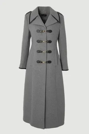 Karen Millen Wool Military Tailored Midi Coat
