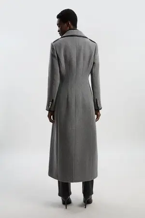 Karen Millen Wool Military Tailored Midi Coat