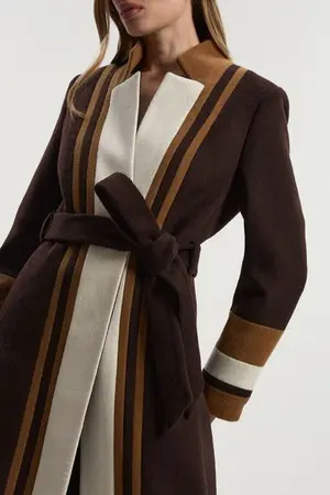 Karen Millen Brushed Wool Belted Midi Coat