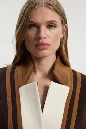 Karen Millen Brushed Wool Belted Midi Coat