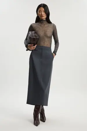 Karen Millen Tailored Twill Pencil Maxi Skirt