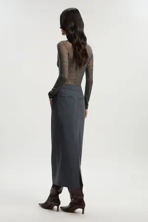 Karen Millen Tailored Twill Pencil Maxi Skirt