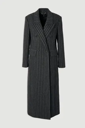 Karen Millen Double-breasted Tailored Maxi Coat - Grey