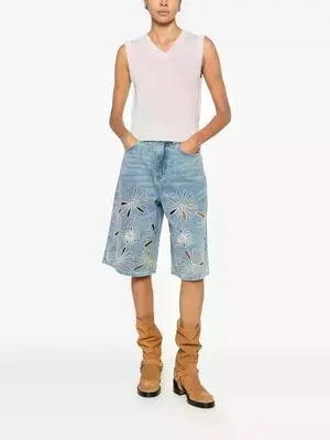 Sandro Floral-embroidered Shorts