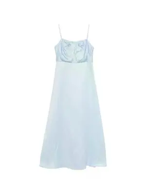 Sandro Bow Pleated Dress - Blue