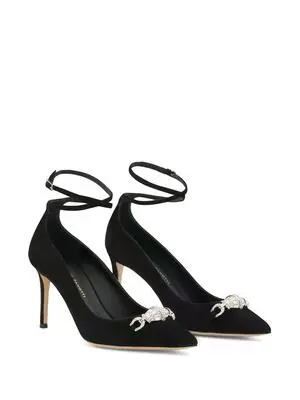 GIUSEPPE ZANOTTI Crystal-embellished Suede Pumps
