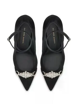 GIUSEPPE ZANOTTI Crystal-embellished Suede Pumps