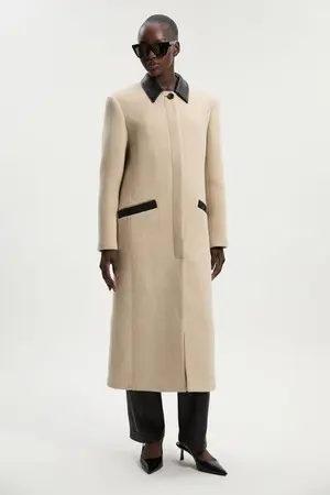 Karen Millen Wool Blend Tailored Midi Coat
