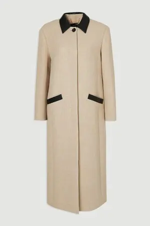 Karen Millen Wool Blend Tailored Midi Coat