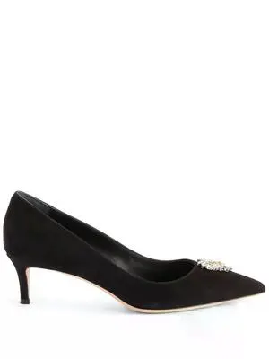 GIUSEPPE ZANOTTI Crystal-embellished Leather Pumps - Black