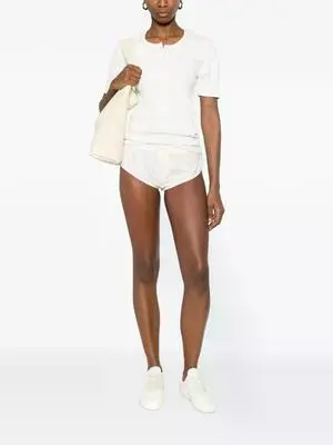 ENTIRE STUDIOS Pixie Buttoned Mini Shorts - Neutrals