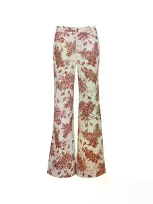 Cara Cara Annie Floral-pattern Trousers - Neutrals