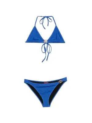 Gucci Logo Detail Bikini - Blue