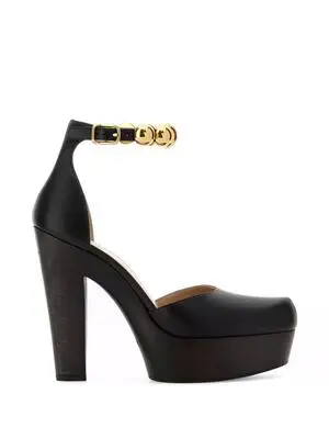 Chloé Beaded Leather Platform Pumps - Black