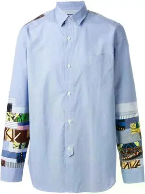 Junya Watanabe Patchwork Detail Shirt - Blue
