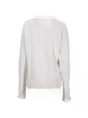 Saint Laurent Distressed-ribbed Sweater