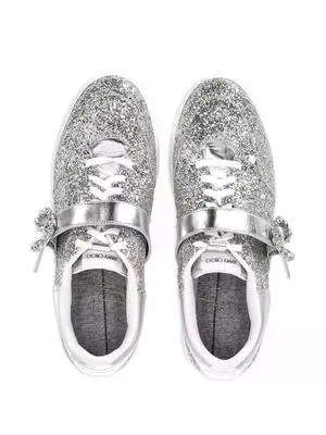 JIMMY CHOO Glitter Buckle Sneakers