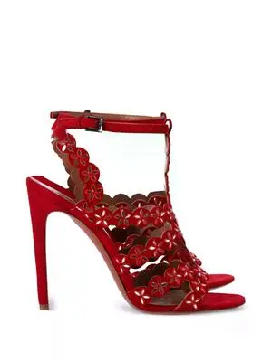 Alaïa Mirror-embellished Suede Sandals