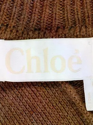 Chloé Buttoned Knitted Poncho