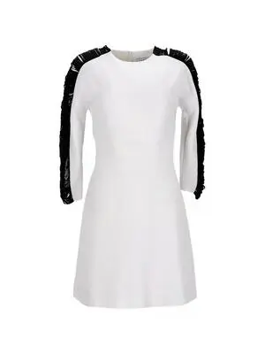 Sandro Fringe Sleeve Dress - White