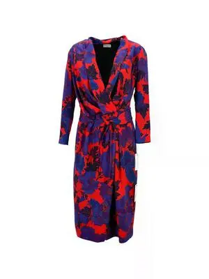 Dries Van Noten Floral-print Wrap Midi Dress - Red