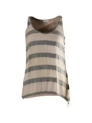 Brunello Cucinelli Stripe Sleeveless Top - Neutrals