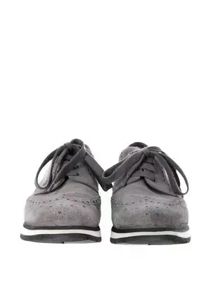 Prada Wingtip-detail Suede Derby Shoes