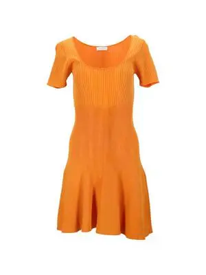 Sandro Ribbed-knit Mini Dress - Orange