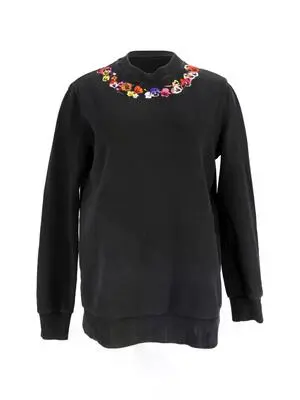 Givenchy Flower-embroidered Cotton Sweatshirt - Black