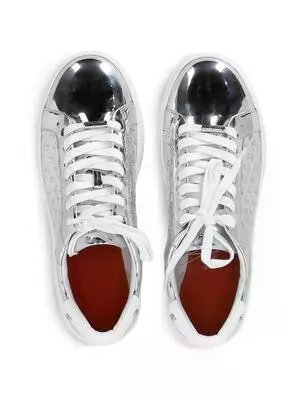JIMMY CHOO Leather Monogram Sneakers