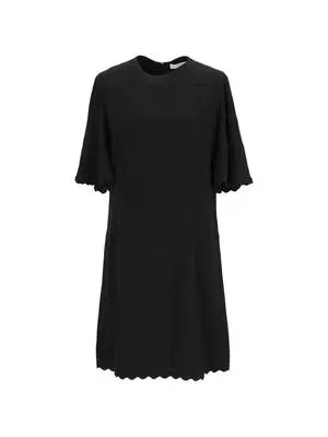 Chloé Scallop-detail Dress - Black