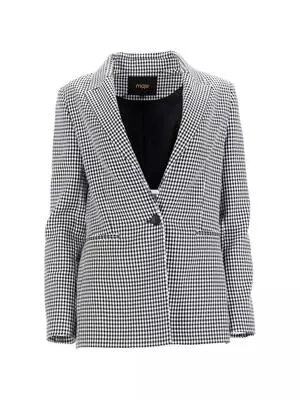 Maje Vadimy Houndstooth Shoulder-pads Blazer