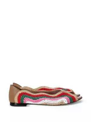 Fendi Chameleon Waves Open-toe Ballet Flats