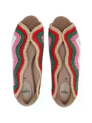 Fendi Chameleon Waves Open-toe Ballet Flats
