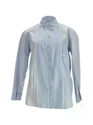 Burberry Striped Panelled Shirt - Blue