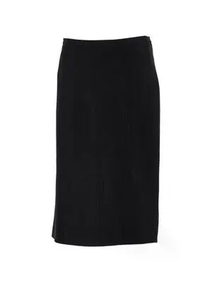 Max Mara Striped Midi Pencil Skirt - Black