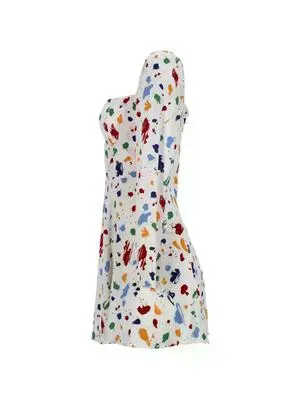 REFORMATION Printed Square-neck Mini Dress