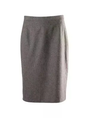 Max Mara Pencil Wool Skirt - Grey