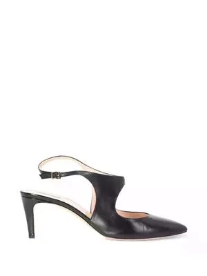 Giorgio Armani Cut-out Leather Slingback Pumps - Black