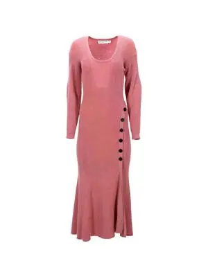 SELF-PORTRAIT Knitted Midi Dress - Pink
