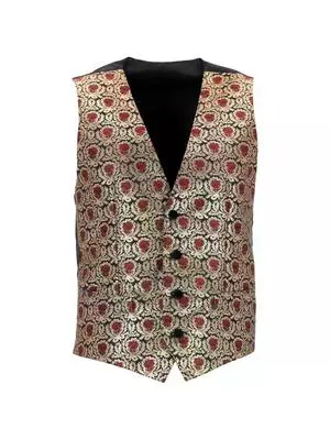 Dolce & Gabbana Printed Single-breasted Vest - Black