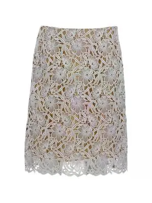 Burberry Lace Midi Skirt - White