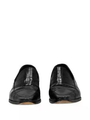 Dries Van Noten Croc-effect Pointed-toe Loafers