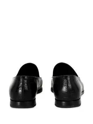 Dries Van Noten Croc-effect Pointed-toe Loafers