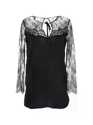 Sandro Lace-detail Blouse - Black