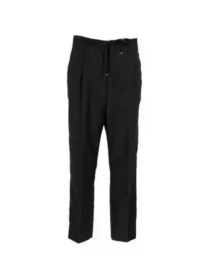 Saint Laurent Pleated Drawstring Trousers - Black