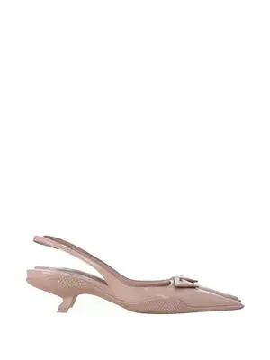 Prada Triangle-logo Slingback Pumps